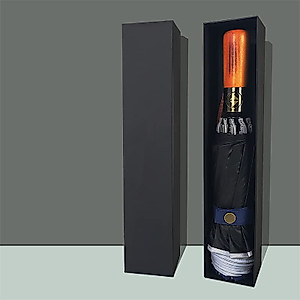 Karnado Large Black Umbrella for Men and Women - Waterproof, Windproof, Portable Folding Umbrella with Luxury Wood Handle