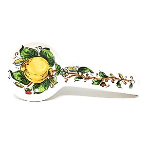 Nova Deruta Spoon Rest, Lemon Tree, Made in Italy, Italian Exclusively Handcrafted Earthenware for Sur La Table, Deruta Region Artwork, Lemons