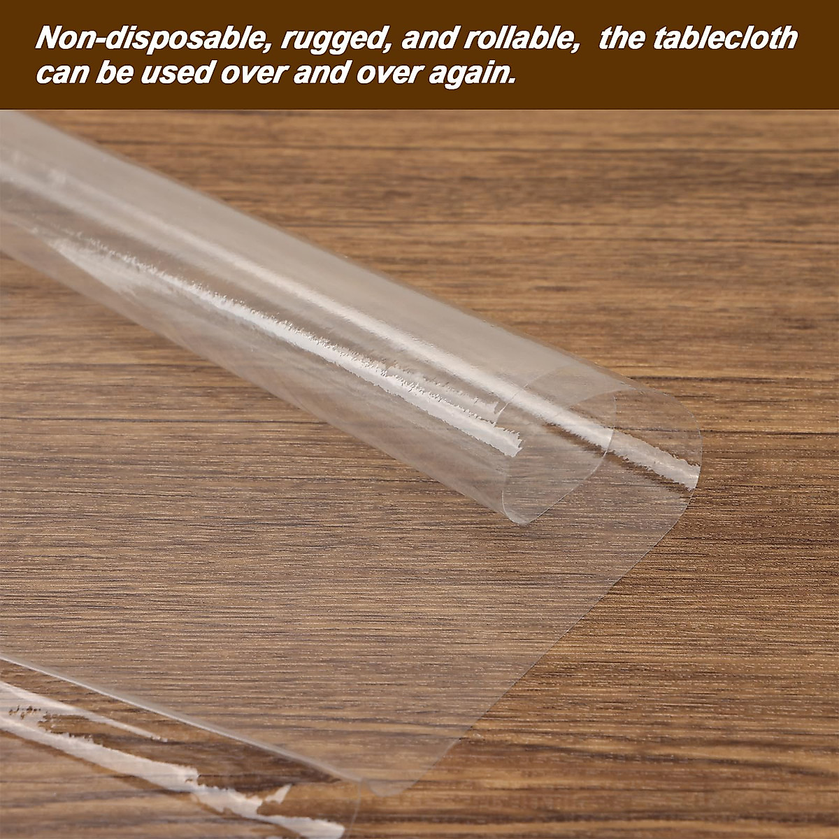 Fixwal Clear Plastic Table Cloth Protector, 60 x 108 Inch 100% Waterproof Vinyl PVC Table Cloth, Oil Spill Proof, Wipe Clean Rectangle Table Cover for Dining Table, Parties & Camping