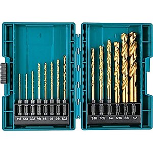 Makita B-65399 Impact Gold 14 Pc. Titanium Drill Bit Set, 1/4 In. Hex Shank