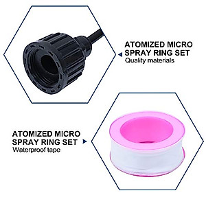 OUNONA 1 Set 12 Nozzles Black Nozzle Line Mister Misting Inch Cooling Spray Sprinkler Canopy Mist Ring Ties Inches Water Garden Kit Greenhouse Indoor Porch Pool Fan Deck Outdoor