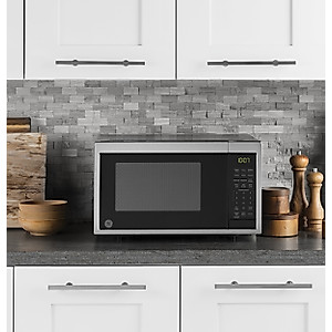 GE JES1095SMSS Microwave Kitchen Essentials for The Countertop or Dorm Room, OLD 0.9 Cu. Ft, Stainless Steel