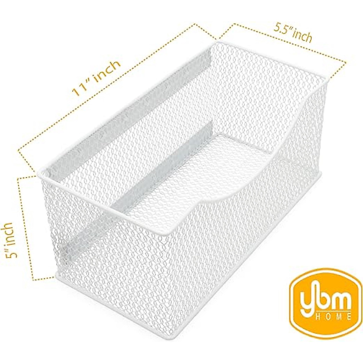 YBM HOME Mesh Magnetic Storage Basket Organizer with Extra Strong Magnets Holds Your Whiteboard and Locker Accessories, Perfect as Marker and Pencil Holder for Office, (16, White)