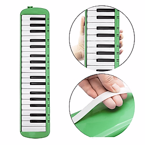 37 Keys Melodica Air Piano Keyboard Pianica Wind Musical Instrument for Beginner Professional Training(green)