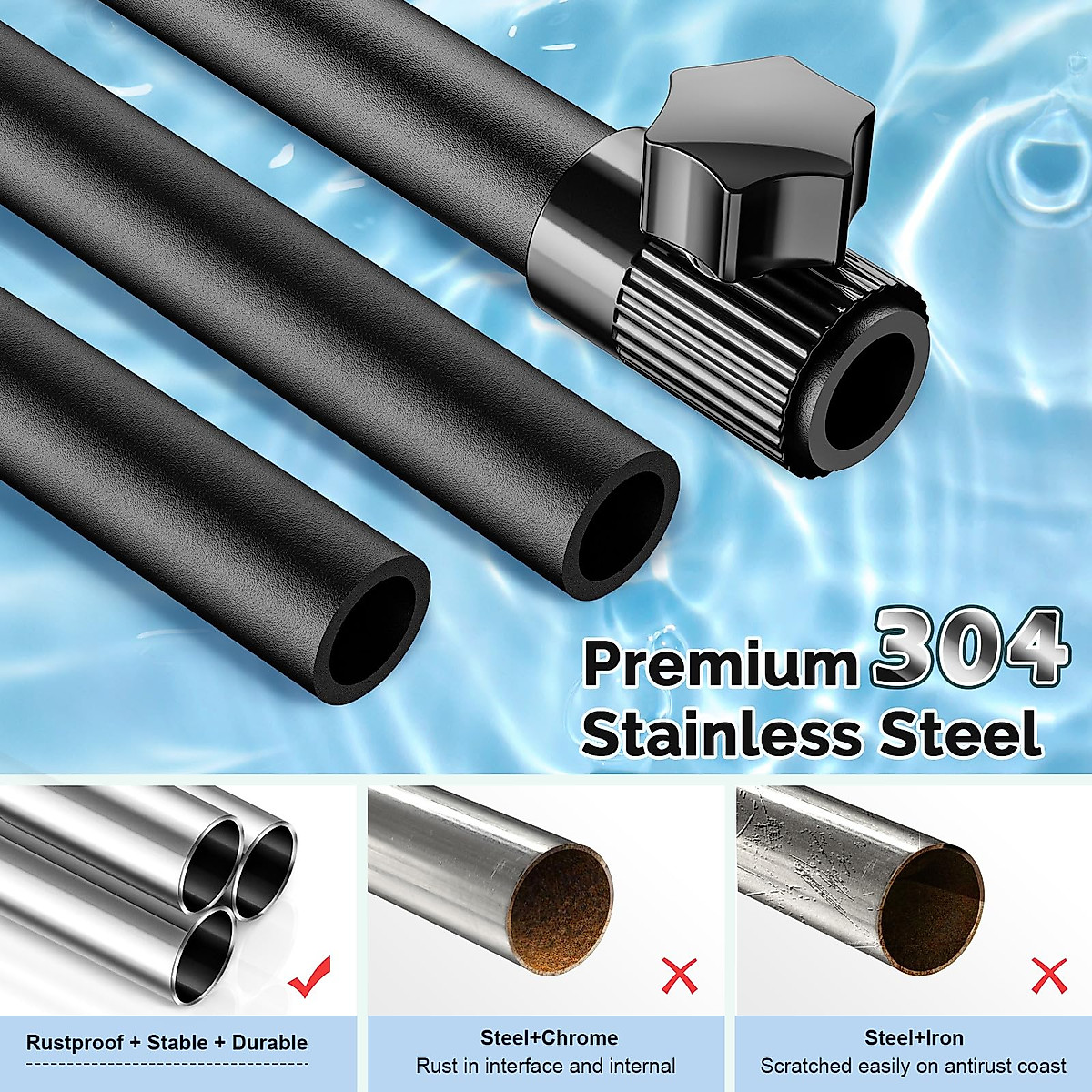 Roleader Corner Shower Tension Pole: Rust Proof 4Tier Shampoo Storage Organizer for Inside Shower-Telescoping Rod Rack Bathroom and Bathtub-Restroom Floor Standing Bath Holder Black