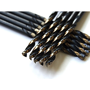 60PCS,Black and Gold Twist Drill Bits, 1/16", 5/64", 3/32", 7/64", 1/8" [10pcs for Each]
