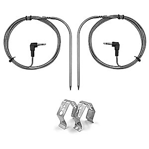 Replacement Meat Probes for Char-Griller Gravity Fed 980 and Akorn auto-kamado and Camp Chef Wood Pellet Grills, 2 Packs of Temperature Probe.
