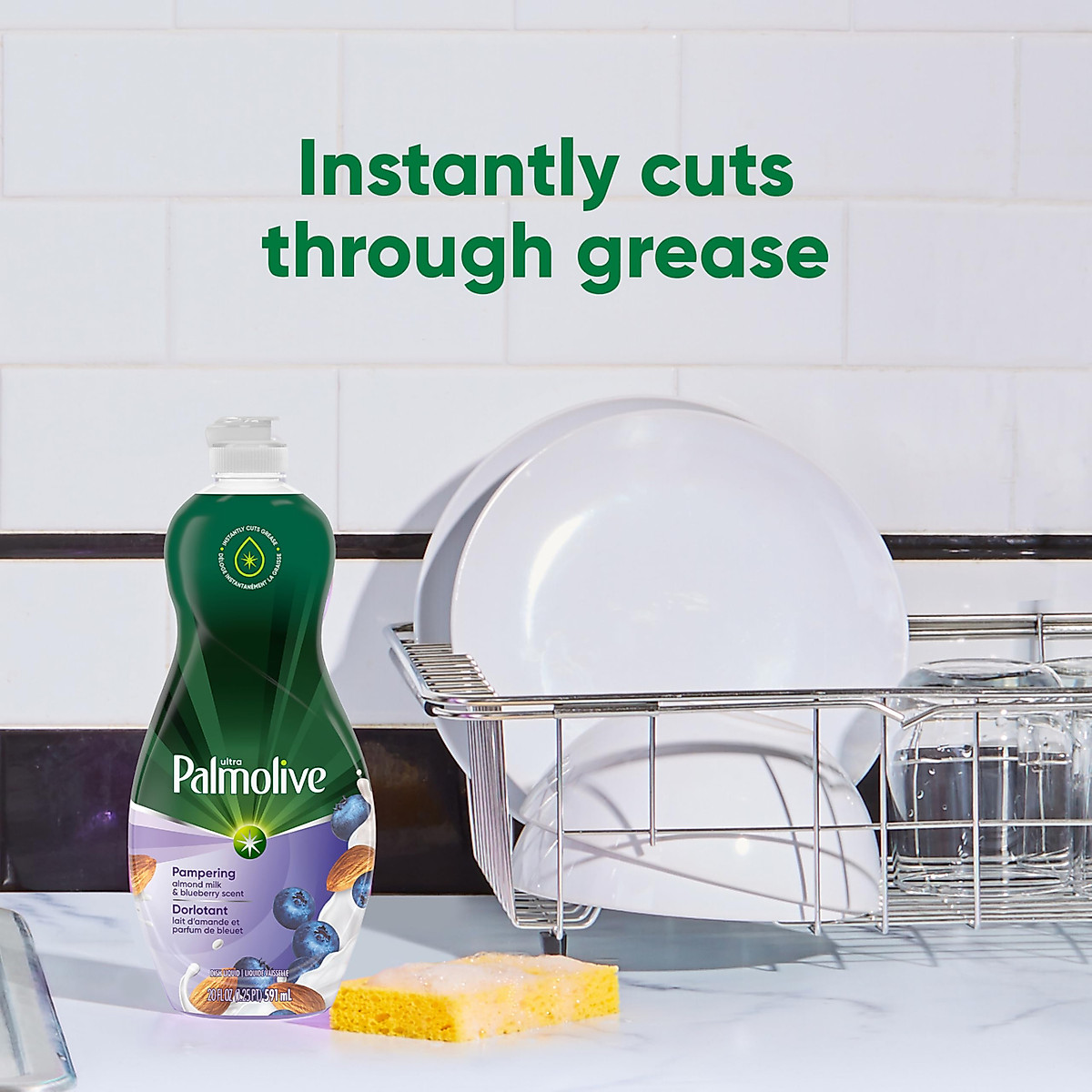 Palmolive Ultra Soft Touch Dish Soap, Almond Milk & Blueberry 20 fl oz, Packaging May Vary