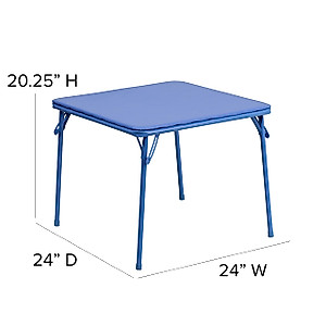 Flash Furniture Mindy Kids 3-Piece Folding Square Table and Chairs Set for Daycare and Classrooms, Children's Activity Table/Chairs Set, Multicolor
