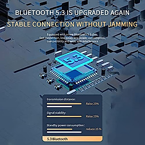 LAVANY Wireless Bluetooth 5.3 Hi-Fi TWS-Headphones - 9D HiFi Stereo Sound with Mic with Deep Bass, Long Endurance with Charging Case,for Outdoor Office Driving Travel Sports, for iOS Android (Black)