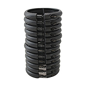 2 Pack 24 Piece Plastic Basic Locking Oval Hook Easy Gliding Shower Curtain Rings (Black)