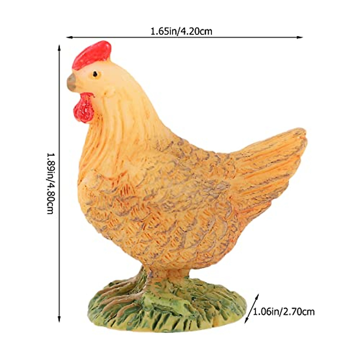 IMIKEYA Resin Hen Ornaments Lifelike Chicken Statues 3pcs Toy Chicken Ornaments Duck Resin Micro Scene Self Made Hen Figurines Chicken Figure Toy