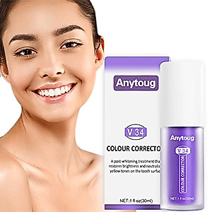 Whitening Toothpaste,Purple Toothpaste for Teeth Whitening,Colour Corrector Toothpaste,Toothpaste Whitening,V34 Toothpaste,Remove Stains,Improves Teeth Brightness and Reduce Yellowing