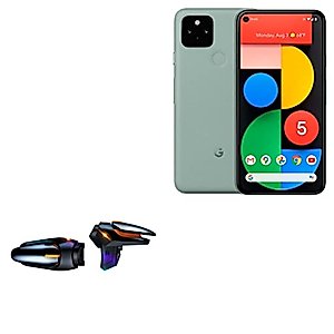BoxWave Gaming Gear Compatible With Google Pixel 5 - Touchscreen QuickTrigger Auto, Trigger Buttons Autofire Gaming Mobile FPS - Jet Black