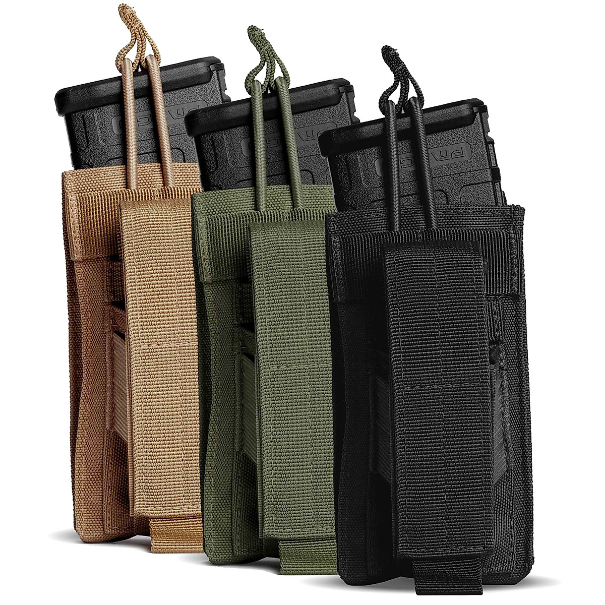 Tacticon K1 BattlePouch | 1 Rifle + 1 Pistol Mag Pouch | Combat Veteran Owned | Molle Single Rifle Pistol Magazine Holster Ammo | Tactical Bag Accessories Holder (1 Rifle + 1 Pistol [OD Green])