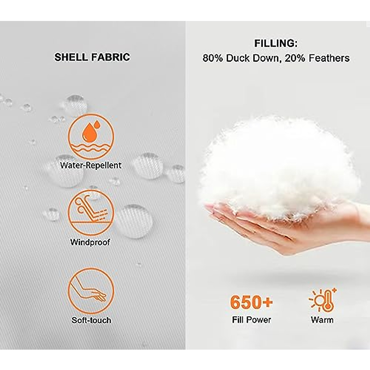 SLOW DOWN Women Midweight Down Puffer Jacket, Warm Hooded Winter Down Jacket for Women with Faux-Fur Hood & Collar (White, L)