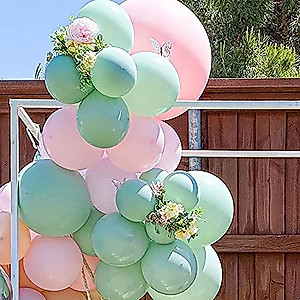 Olive Green Balloon Garland Arch Kit – Baby Pink Pastel Green Rose red Latex Balloons,18" Clear Balloon for Wedding Baby Bride Shower Birthday Evening Decor