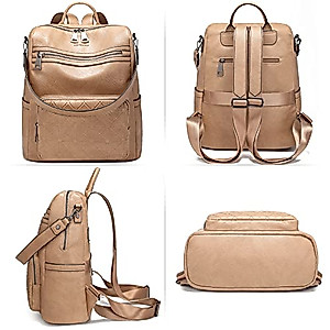 LING SHUIWEN LSW Women Backpack Purse Fashion Leather Large Designer with Laptop Compartment Luggage Strap Travel Ladies Shoulder Bags Convertible Satchel Handbags