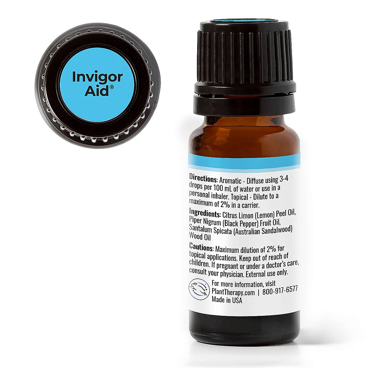 Plant Therapy Invigor Aid Essential Oil Blend 10 mL (1/3 oz) 100% Pure, Undiluted, Therapeutic Grade