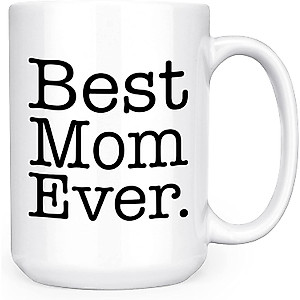 Artisan Owl Best Mom Ever - 15oz Double-Sided Coffee Tea Mug (White)
