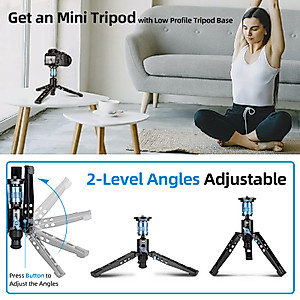 SIRUI P-325FS Monopod with Feet, 55" Carbon Fiber Monopod for Cameras, Professional Lightweight Travel Monopod, Max Load 22lbs, 360° Panorama, 5-Section, Quick Release Plate