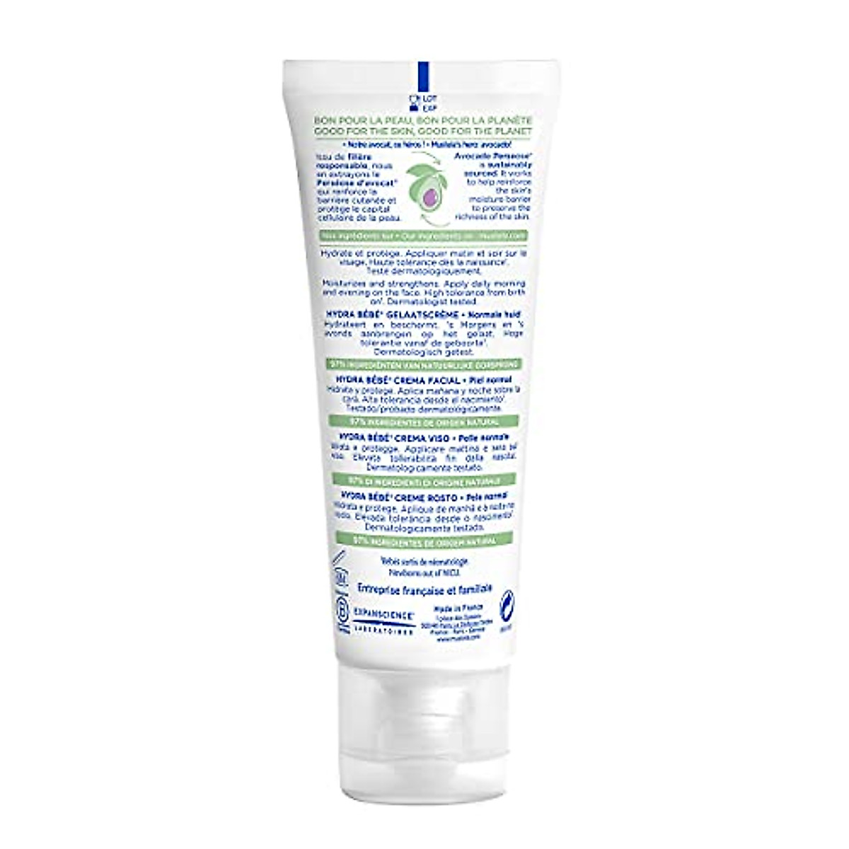 Mustela Hydra Bebe Face Cream - Daily Baby Moisturizer with Natural Avocado, Jojoba Oil - 1.35 fl. oz