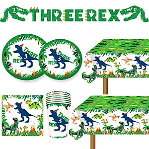 BIGKEOKI 3pcs Dinosaur Party Tablecloth Dinosaur Birthday Table Cover T-Rex Dinosaur Party Supplies Decorations Dino 1st 2nd 3rd 10th Birthday Table Cloth for Boys-86.6 * 51.2in