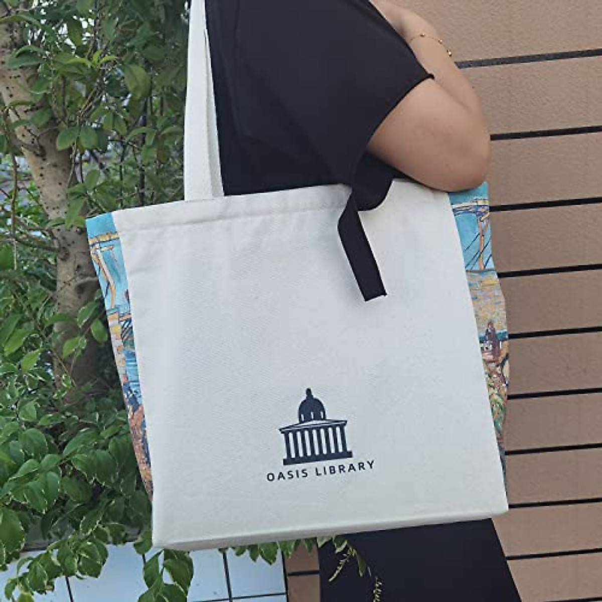 BROADREAM Canvas Tote Bag Aesthetic - Zippered Book Tote Bag with Interior Pocket by Cute Shoulder Tote Bags for Women Shopping & Travel - Best Gift for Teacher Mom Friendship Wife Classmate Birthday