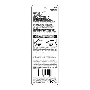 REVLON ColorStay Brow Fiber Filler, Longwearing & Volumizing Waterproof Eyebrow Gel, 305 Dark Brown, 0.23 fl. oz.