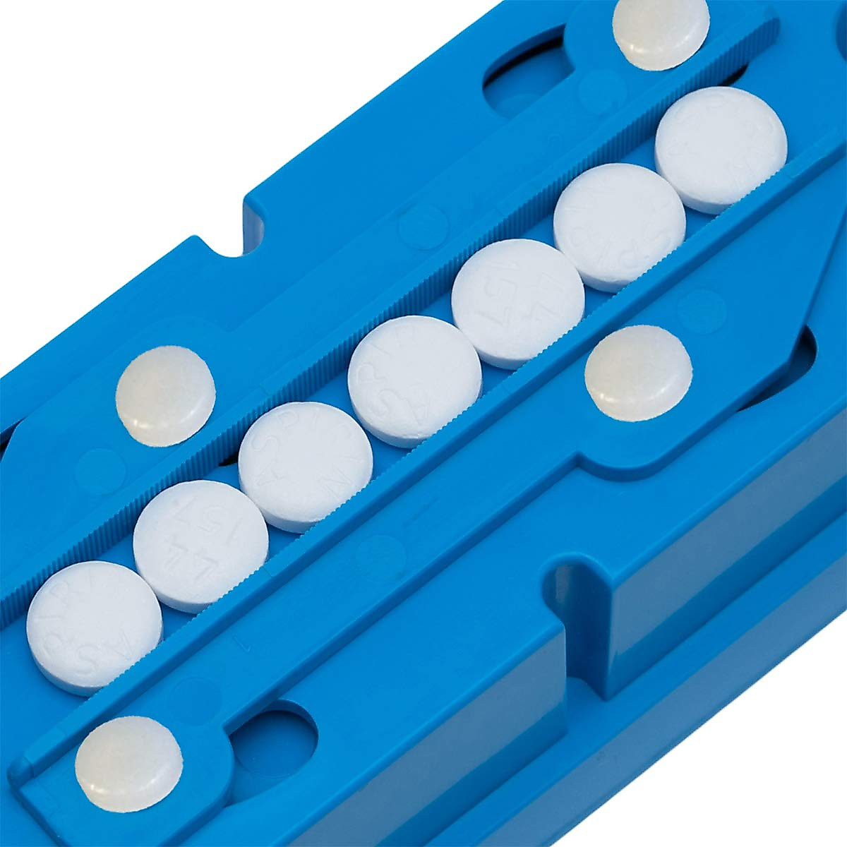 Multiple Pill Splitter. Original Patented Design, with Accurate Pill Alignment, Sturdy Cutting Blade and Blade Guard, for Splitting and Quartering Round or Oblong Pills.US Patent No. 9,827,165.