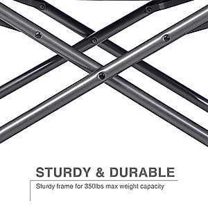 EVER ADVANCED 30.7" Seat Height Directors Chair Folding Bar Stool Tall Foldable Chair for Makeup Artist with Side Table Cup Holder Easy Get in Out for Elderly Camping Chair Supports 350LBS(Black)