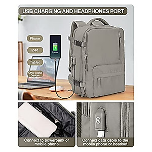 VGCUB Carry on Backpack,Large Travel Backpack for Women Men Airline Approved Gym Backpack Waterproof Business Laptop Daypack, Brown