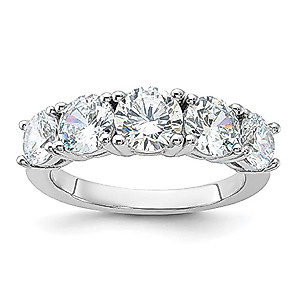 IceCarats 925 Sterling Silver Cubic Zirconia CZ 5 Stone Anniversary Wedding Band Ring Size 7