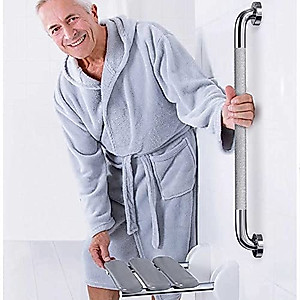 LZPTYYSN 2 Pack 16 Inch Grab Bars for Elderly for Wall, Anti-Slip Handicapped Grab Bars, Stainless Steel Bathroom Grab Bar