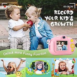Kids Camera, HD 1080P Digital Video Camera for Boys and Girls, 32MP Kids Selfie Camera for Kids Aged 3-9, Portable Toy Toddler Camera with No Game & 32GB Card, Perfect Christmas Birthday Gifts