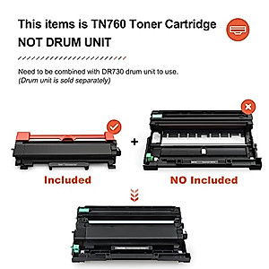 v4ink Compatible TN-760 Toner Cartridge Replacement for Brother TN760 TN730 TN770 Ink for HL-L2350DW HL-L2370DW HL-L2395DW MFC-L2690DW MFC-L2710DW MFC-L2717DW MFC-L2750DW DCP-L2550DW (1Pack)