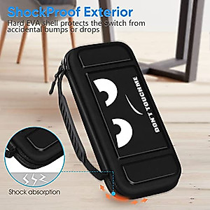 Fintie Carrying Case for Nintendo Switch Lite 2019, [Shockproof] Hard Shell Protective Cover Travel Bag w/15 Game Card & 2 Micro SD Card Slots for Switch Lite Console & Accessories, Dont Touch