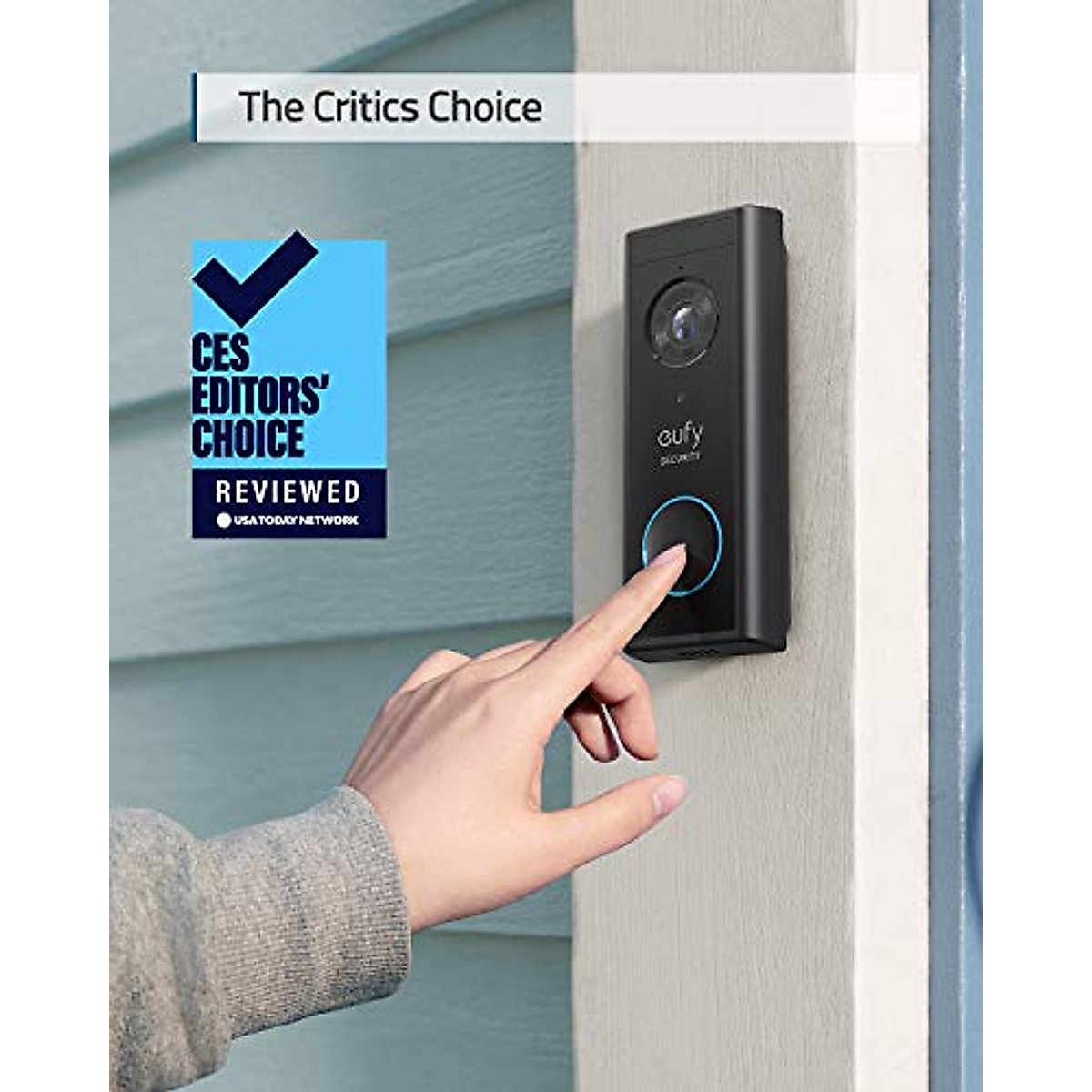 eufy Security, Wireless Add-on Video Doorbell with 2K Resolution, 2-Way Audio, Simple Self-Installation, HomeBase 1, 2, 3 or E Required
