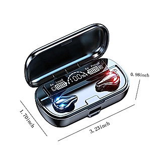 Wireless Earbuds Bluetooth in Ear Light-Weight Headphones Built-in Microphone Immersive Premium Sound with Charging Case Blac