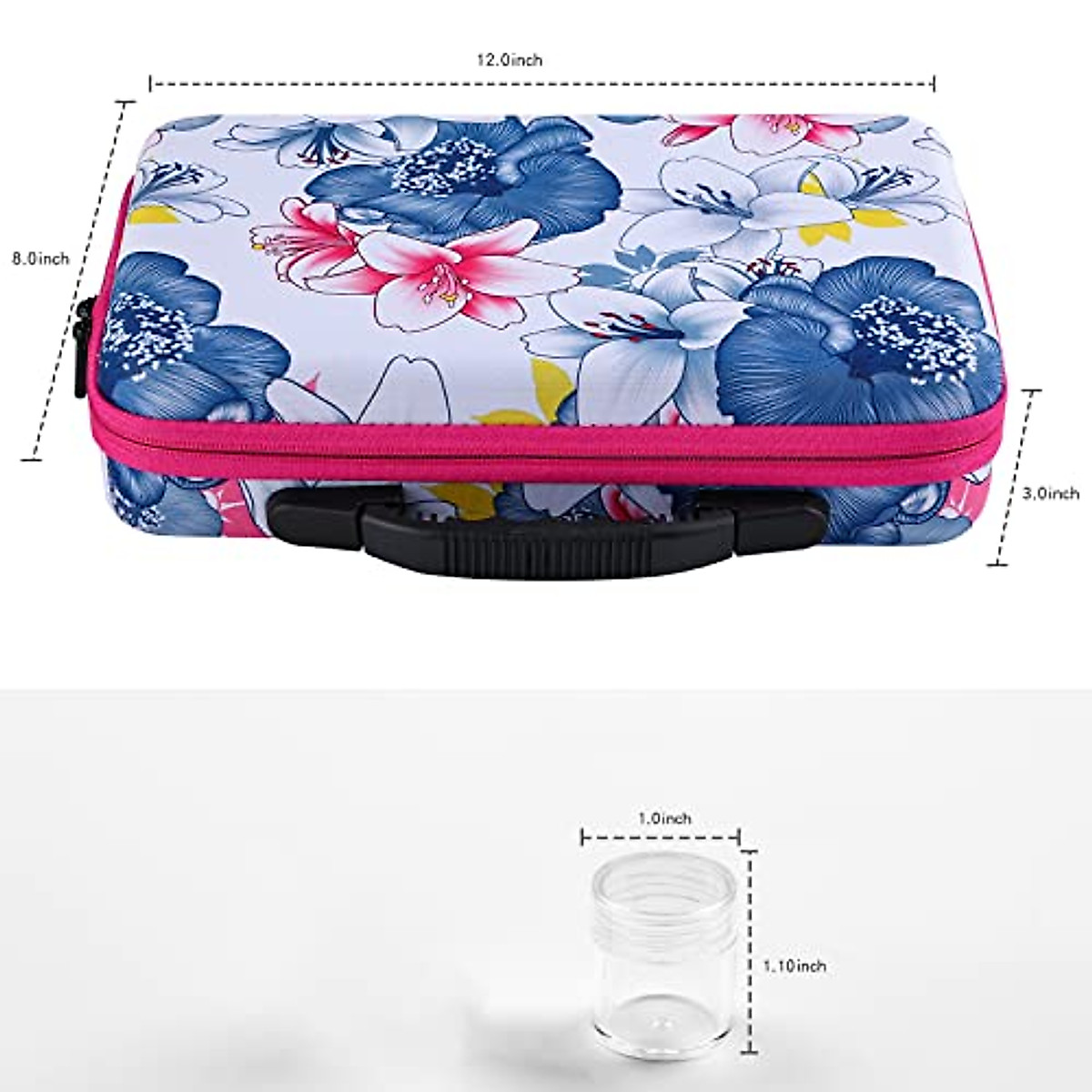 VTYHYJ 120 Bottles Diamond Art Storage Bag Organizer with Tools Diamond Painting Accsessories Carrying Case for Dots, Tools, Rhinestones, Nail Art, for Storage and Travel (Pink)