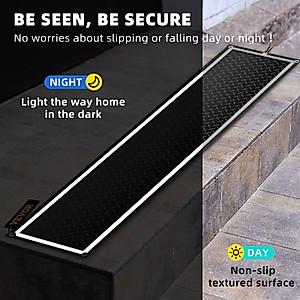 VEVOR Snow Melting Mat, 10 x 48 inch, 3 in/h Speed, Heated Outdoor Doormat for Winter Stairs, No-Slip Rubber with Plug, Power Cord, Outlet Timer, Reflective Strip, Velcro, Ground Stake, 10” x 48"