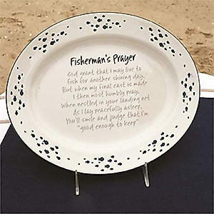 DEI Ceramic Platter, 14.25 x 10.25 x 1.5, Blue/White