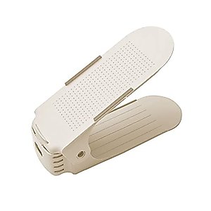 CHICIRIS Shoe Stacker, Shoe Slots Double Layer Shoe Shelf for A Pair of Shoes, 3.9 x 9.8 x 3.1 (Nordic Yellow)