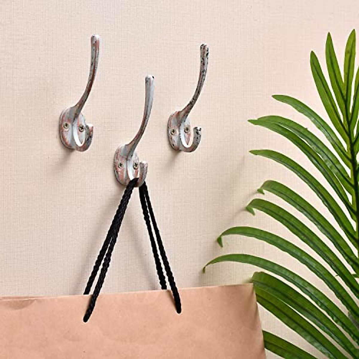 Rustic Wall Hooks- Shabby Chic- Vintage Wall Hooks- Rustic Coat Hooks- Farmhouse Hooks- Timeless Wall Hooks- Cast Iron Wall Hooks- Distressed Wall Hooks- Coat Hooks- Double Prong Hooks- 3 Pieces