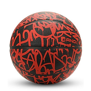 AND1 Fantom Graffiti Rubber Basketball: Official Regulation Size 7 (29.5 inches) Rubber Basketball - Deep Channel Construction Streetball, Made for Indoor Outdoor Basketball Games
