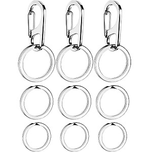 JOVITEC 3 Sets Dog Tag Clip Dog ID Tag with Rings Holder for Dogs and Cats Collars Harnesses