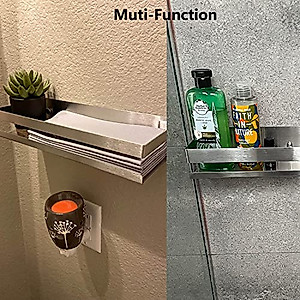 Bathroom Shower Caddy, Wall Mounted Stainless Steel Shower Shelf Caddy Rack Storage for Kitchen Basket Organization -12 inch