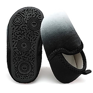 Girls Boys Home Slippers Warm Dinosaur House Slippers For Toddler Fur Lined Winter Indoor shoes Black Gradient 10-10.5 Toddler