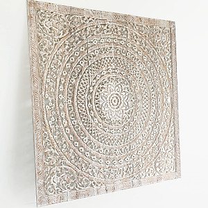 Moroccan King Headboard Medallion Sculpture Bedroom Furniture Oriental Wall Art Hanging Mounted Home Coastal Living Decoration from Thailand 72 Inches