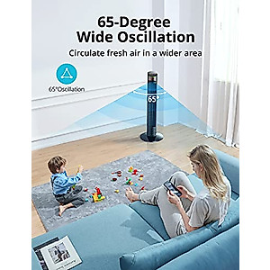 Tower Fan, 36”Oscillating Bladeless Fans with Remote, Quiet Cooling, 3 Modes, Multiple Speed Settings,12H Timer, LED Display with Auto Off,Black Portable Floor Fan for Bedroom Living Rooms Office